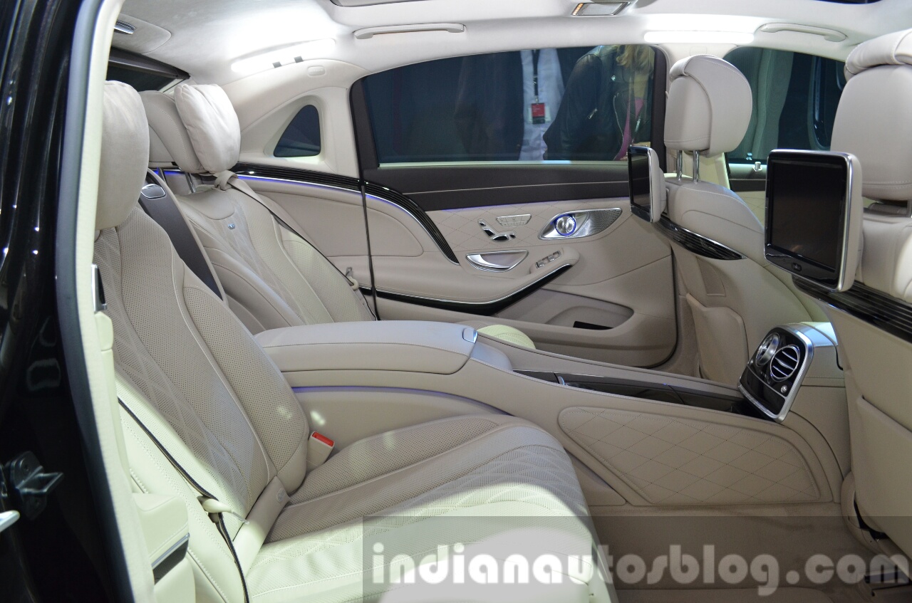 Mercedes Maybach S600 rear seats at 2015 Frankfurt Motor Show
