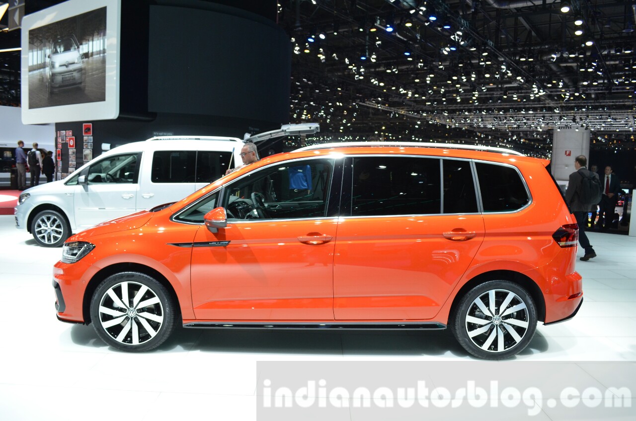 VW Touran R-Line side at the 2016 Geneva Motor Show Live