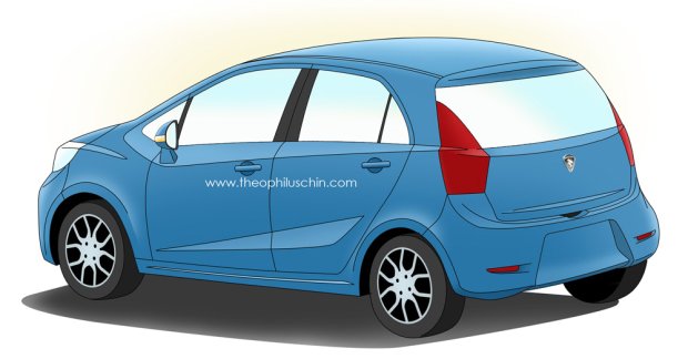 Rendering - Honda Brio rivaling Proton P2-30A