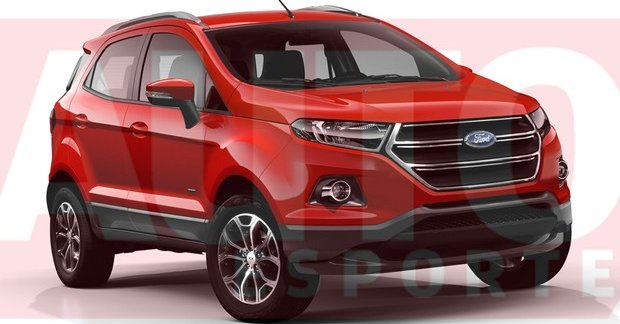 Ford EcoSport facelift with new Edge's front fascia rendered