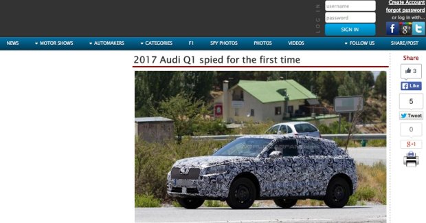 Audi Q1 compact SUV starts testing ahead of Geneva debut