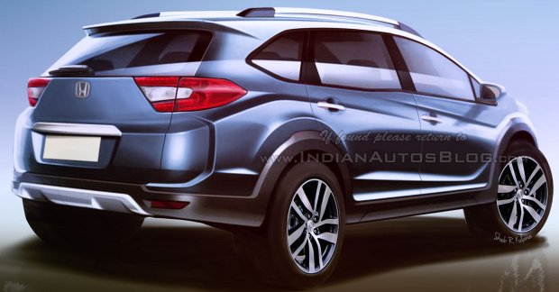 Production-spec Honda BR-V crossover rear end - Rendering