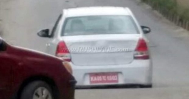 Toyota Etios (facelift) shows its rear end in new spyshot