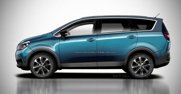 Profile of the Mahindra U321 (Toyota Innova Crysta rival) rendered