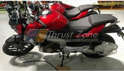 Bajaj Dominar 400 Red colour variant spotted at a dealership