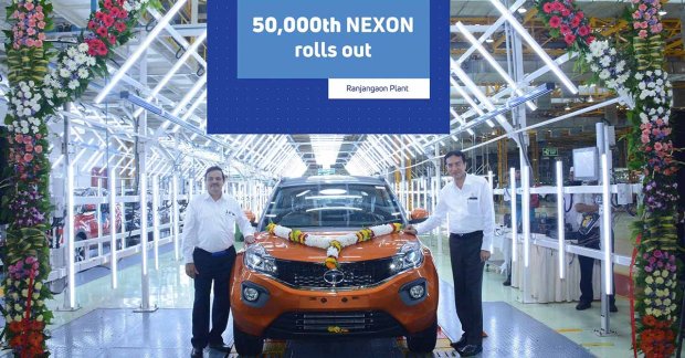 Tata Motors rolls out 50,000th Nexon SUV at its Ranjangaon plant