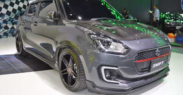 Mineral Grey Metallic Custom Suzuki Swift at 2018 Thai Motor Expo - Live