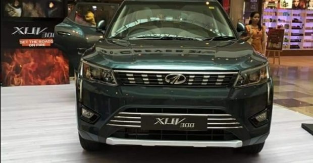 Mahindra XUV300 in range-topping W8 grade showcased at a mall