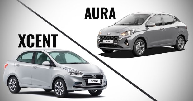 Hyundai Aura vs. Hyundai Xcent - Old vs. New