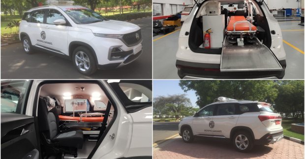Officially modified MG Hector ambulance donated to fight COVID-19 outbreak