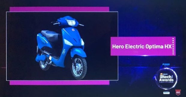 Hero Electric Optima HX wins the 2020 EV Two-Wheeler of the Year award
