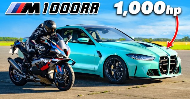 M Madness: Tuned BMW M4 Takes on the M1000RR in a Drag Race