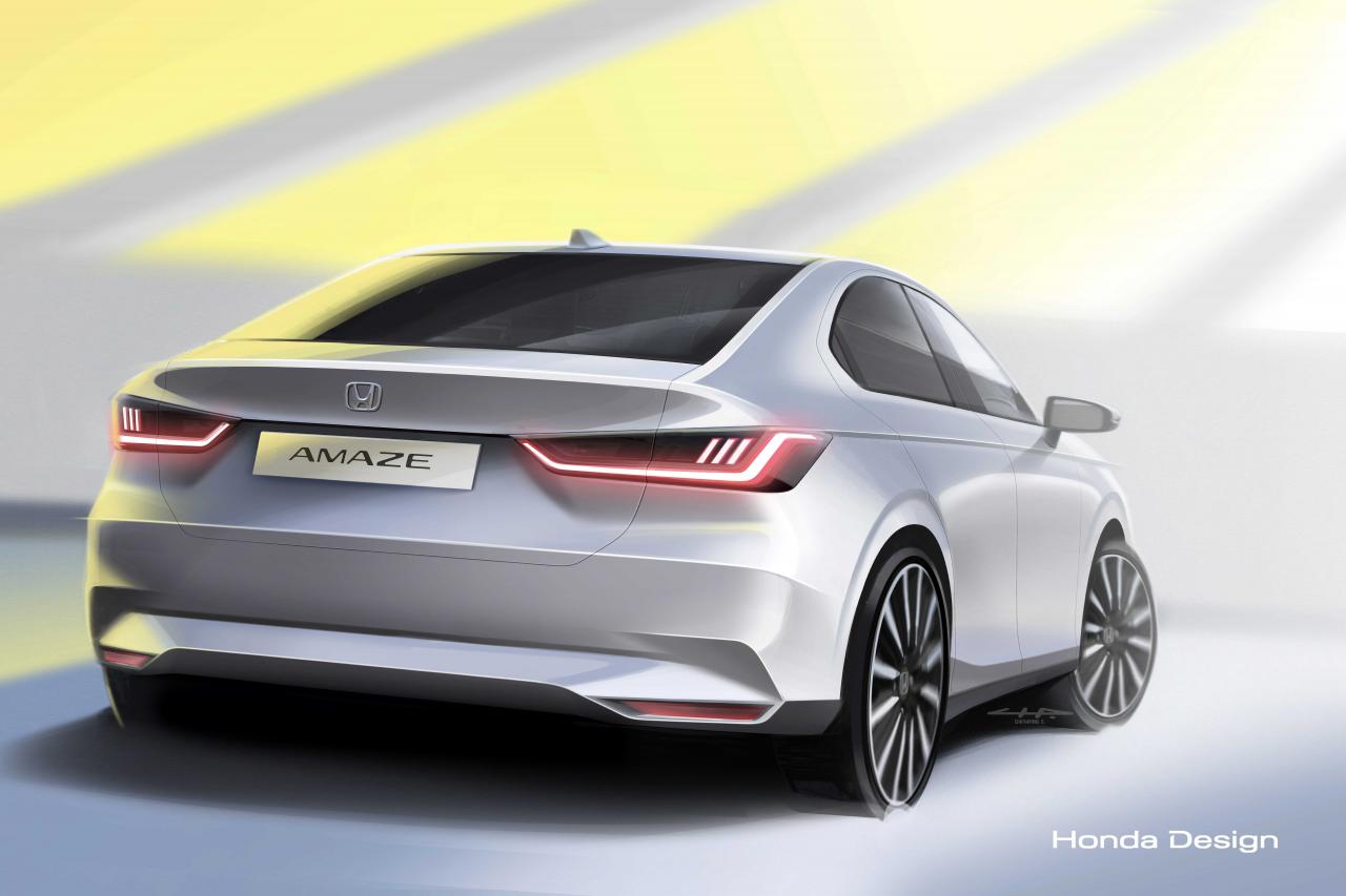 Next-Gen Honda Amaze Sketches Revealed: Compact Sedan with Honda City ...